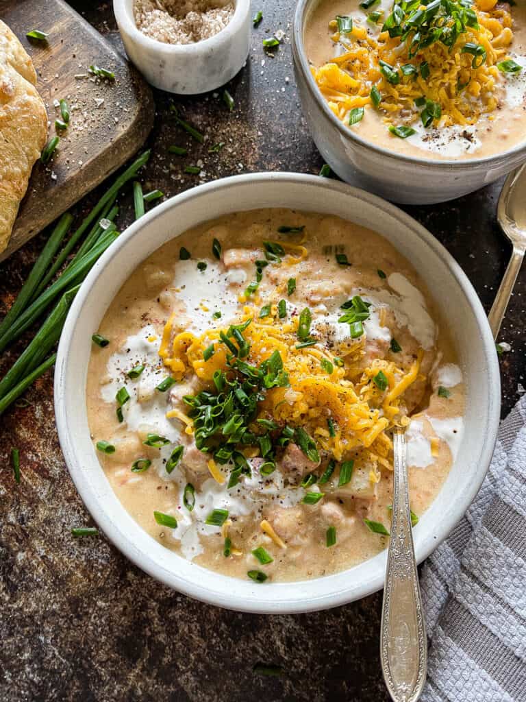 Cheesy Ham and Potato Soup Recipe