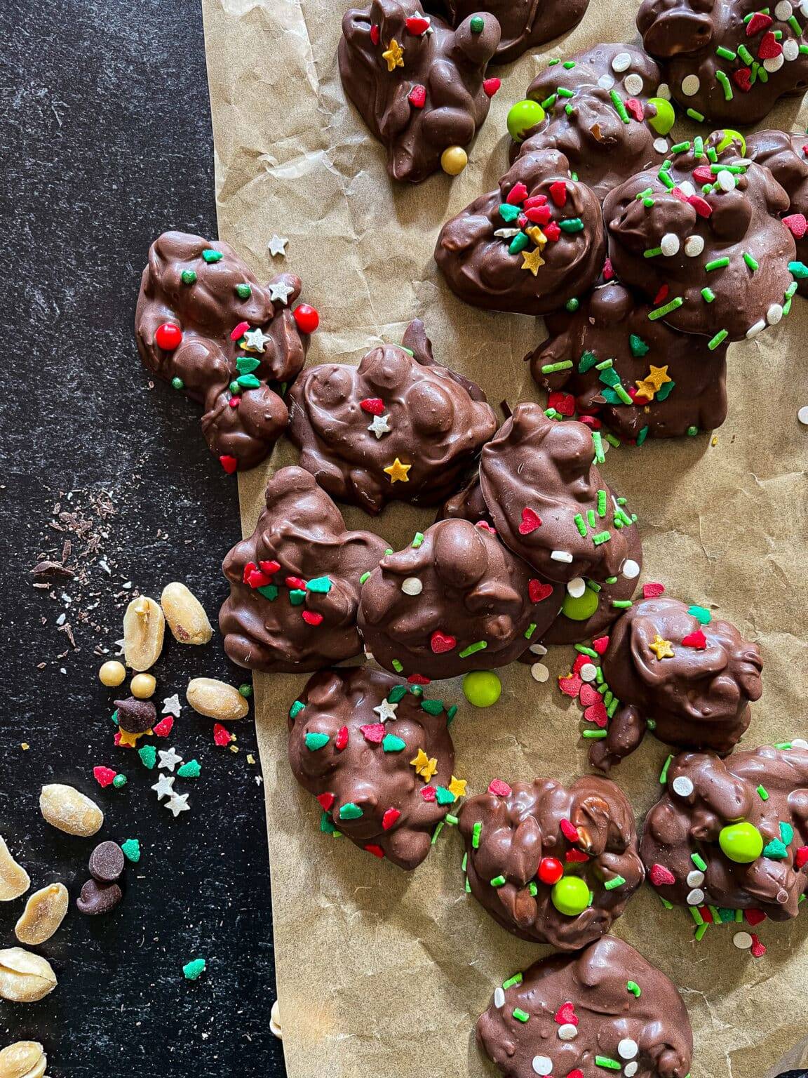 Slow Cooker Chocolate Peanut Clusters (Easy Chocolate Candy)