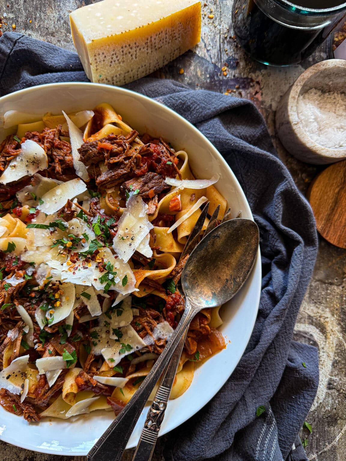 Slow Cooker Beef Ragu with Pappardelle (Rich & Tender!)