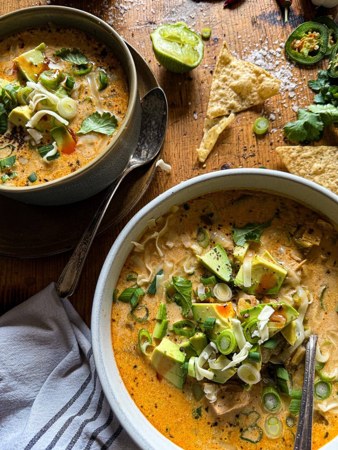 Creamy Chicken Poblano Soup (30 Minutes!)