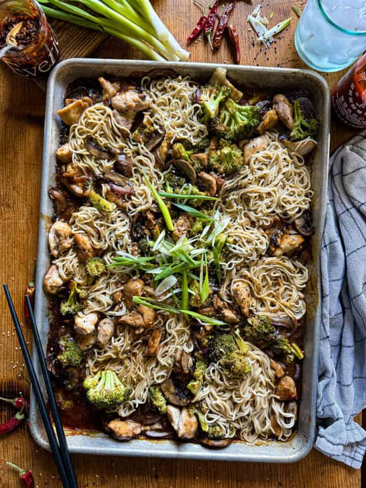 Sheet Pan Chicken and Ramen (Easy 30-Minute Dinner)